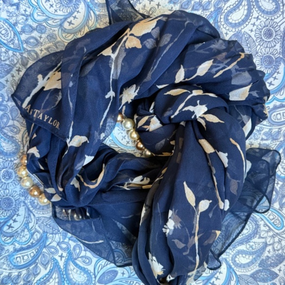 Ann Taylor | Accessories | Vintage Ann Taylor Sheer Silk Floral Scarf ...